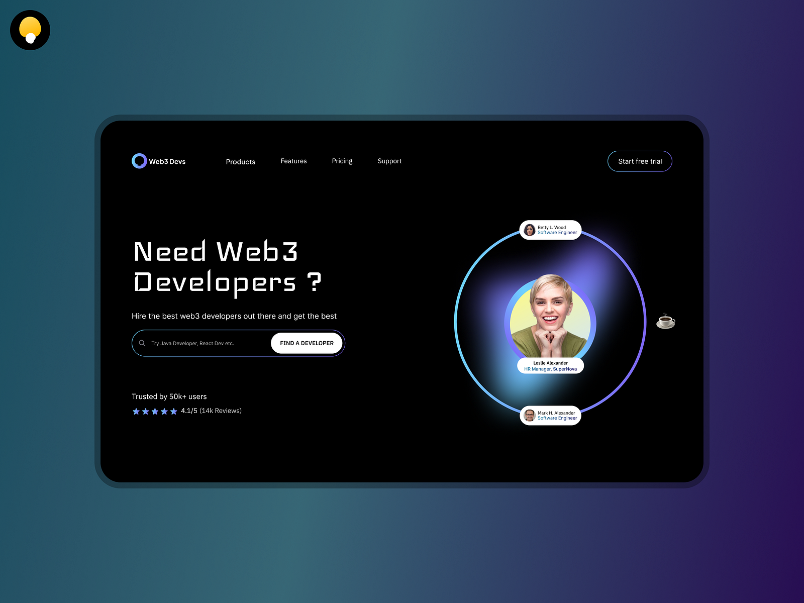 Hire web3 developer | Landing page by CashewDesigns on Dribbble Hire web3 developer | Landing page by CashewDesigns on Dribbble