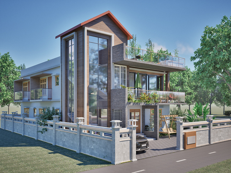 Duplex House in modeled in Revit with Twinmotion to render by Syed ...