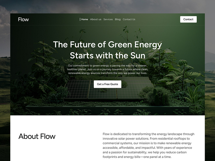 Solar panel Landing Page website ui design by Md Emon Sheik. UI/UX ...