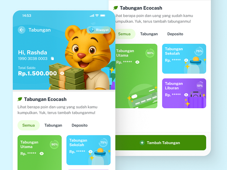 Waste Saving App – EcoCash Finance UI/UX Design by Rafi Hafizhni Anggia on Dribbble