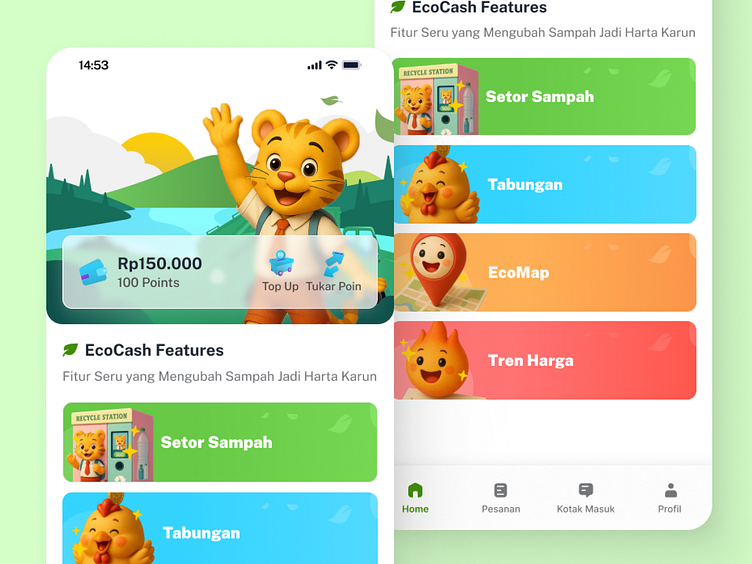 Waste Saving App – EcoCash Finance UI/UX Design by Rafi Hafizhni Anggia ...