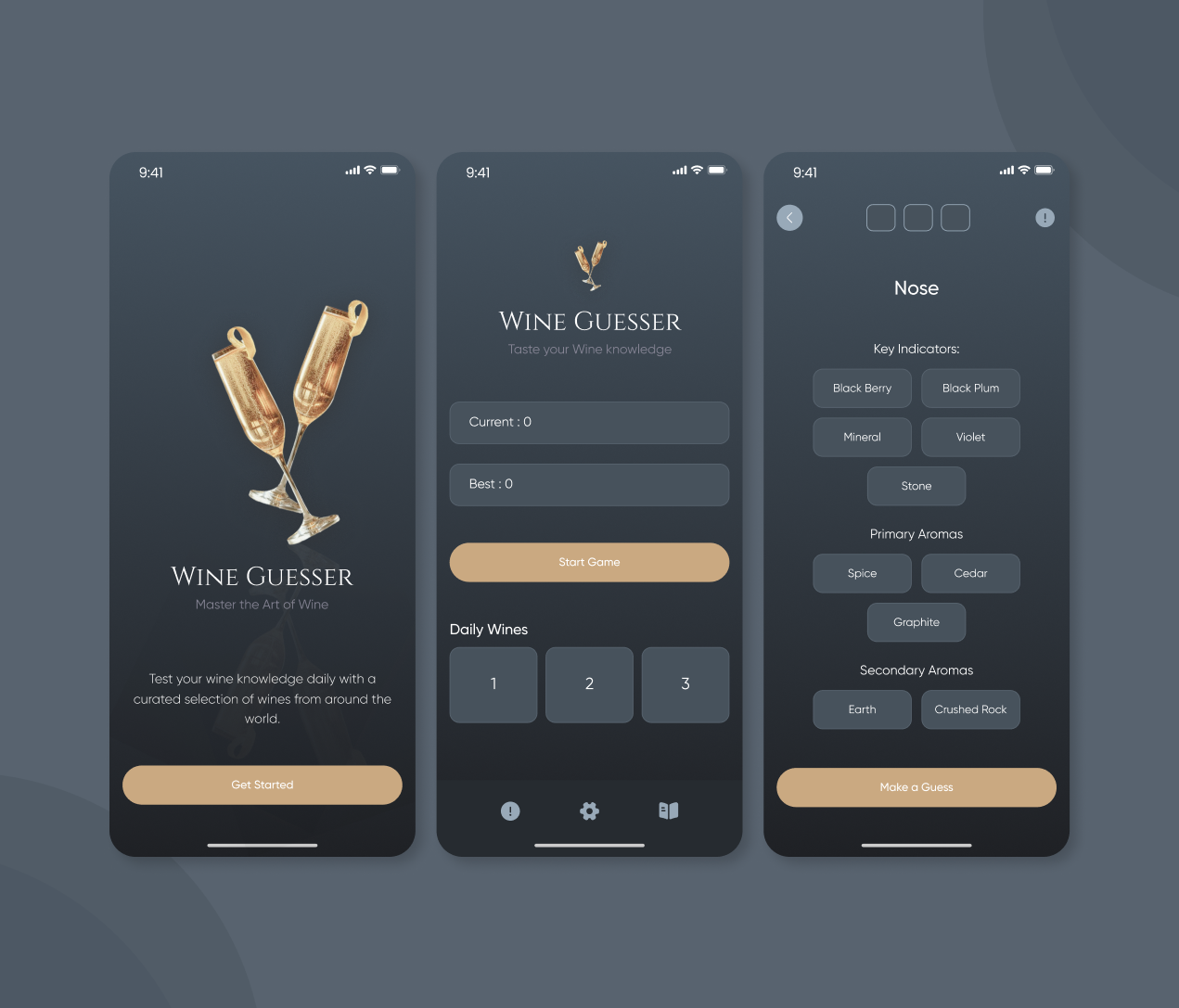 Wine Gaming App UI Design by Amna Siddiqui on Dribbble
