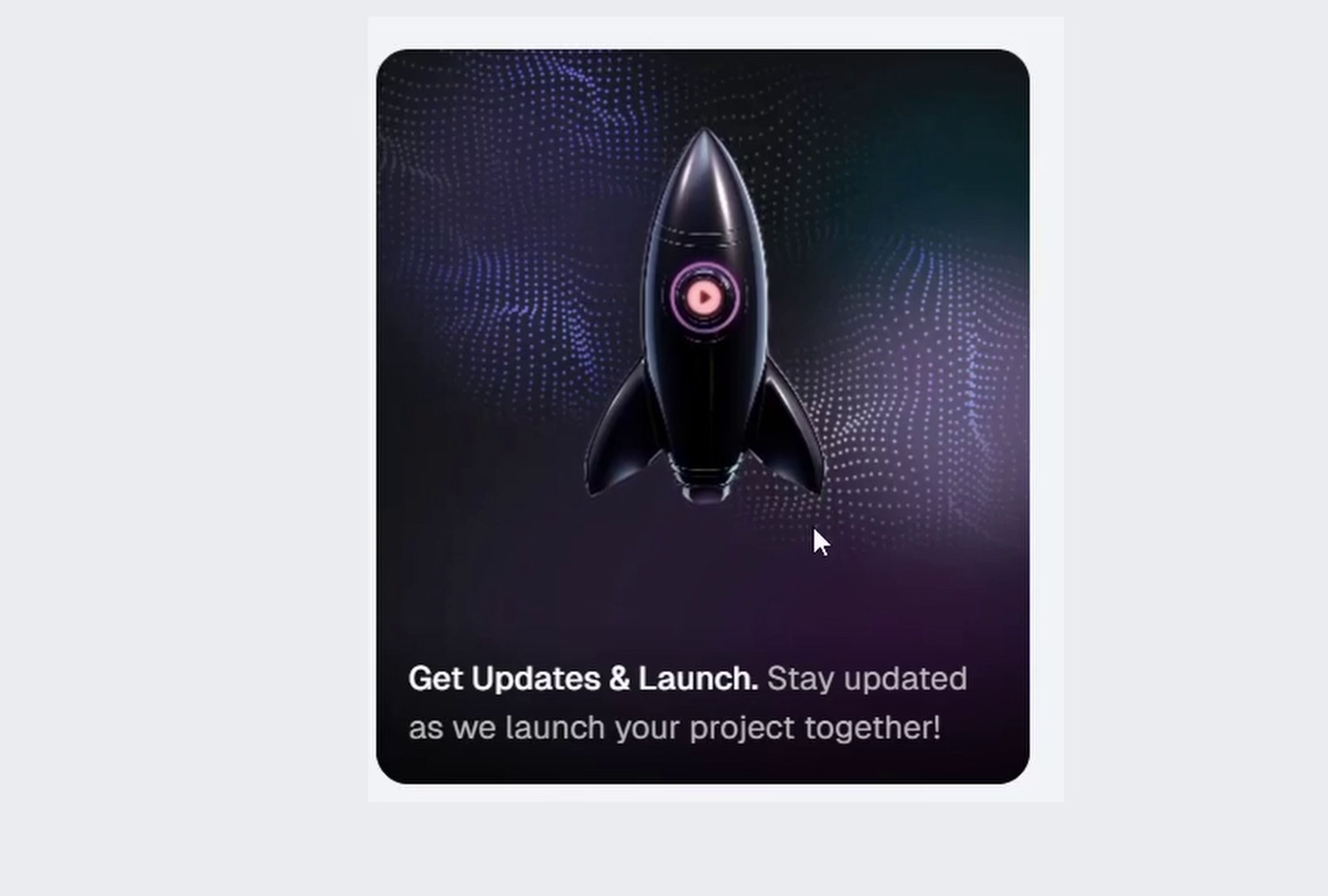 Rive rocket launch animation for card component by Fardeen Awais on Dribbble