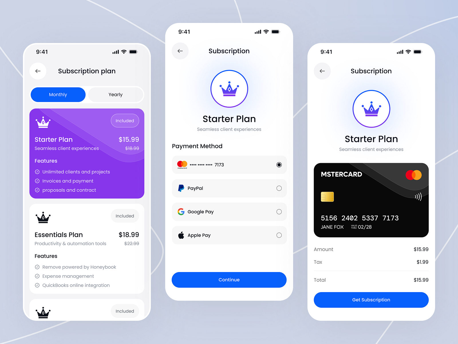 Subscription Page - Business Management App by Abu Hossain on Dribbble
