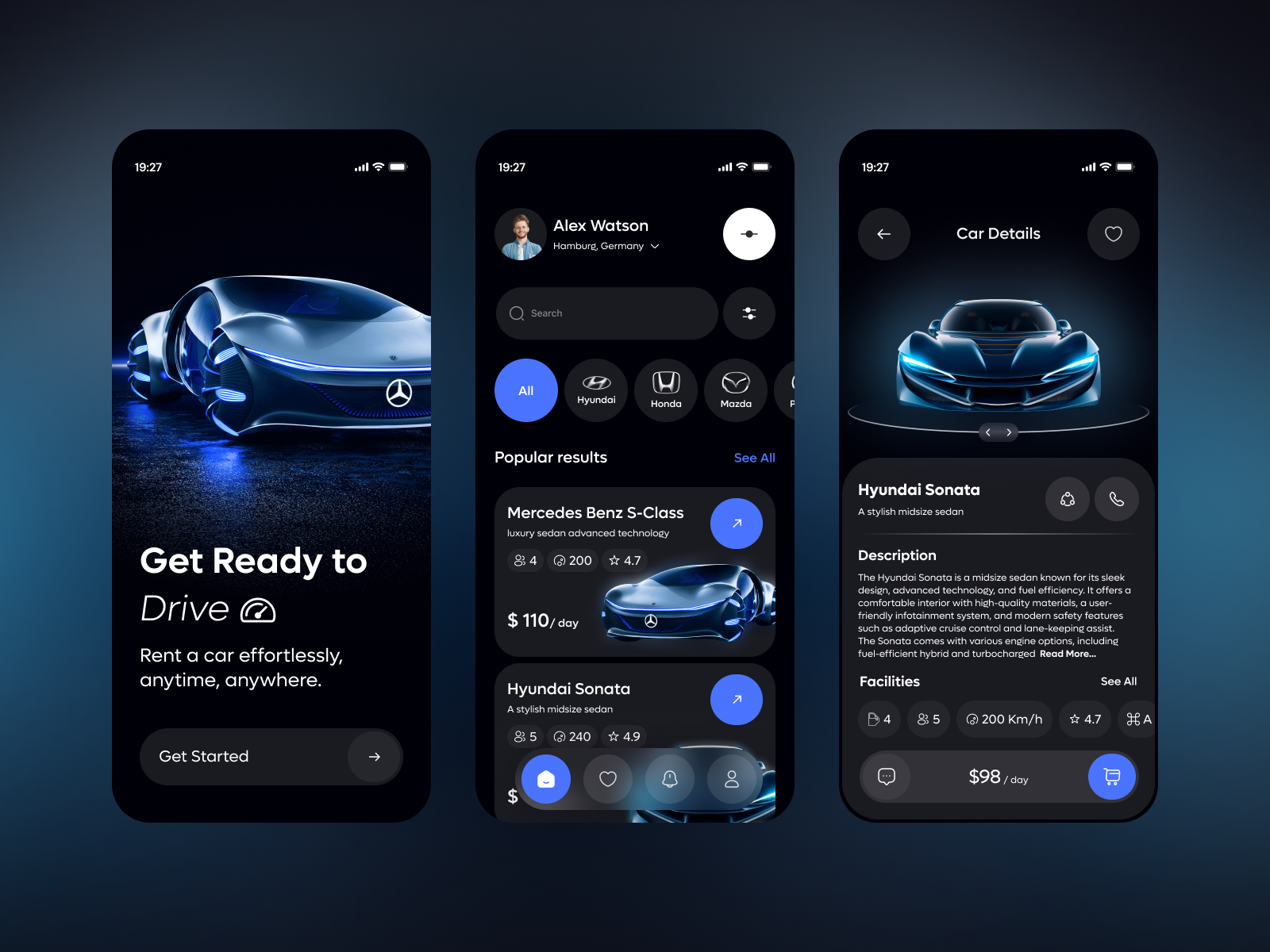 Car assistant mobile application ui design by Roohi Koohi on Dribbble
