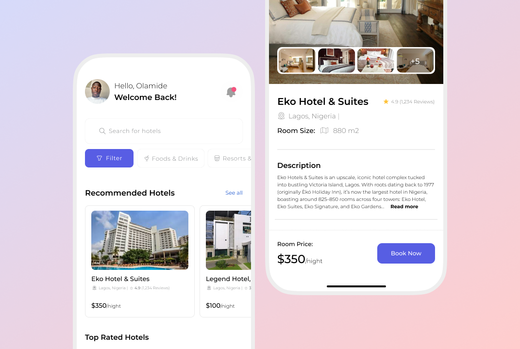 Hotel booking Mobile UI Design by Olamide on Dribbble