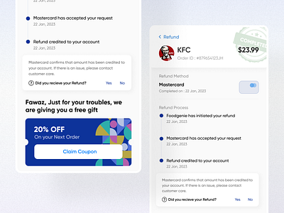 Refund screen designs concept by Fawaz ahamed on Dribbble