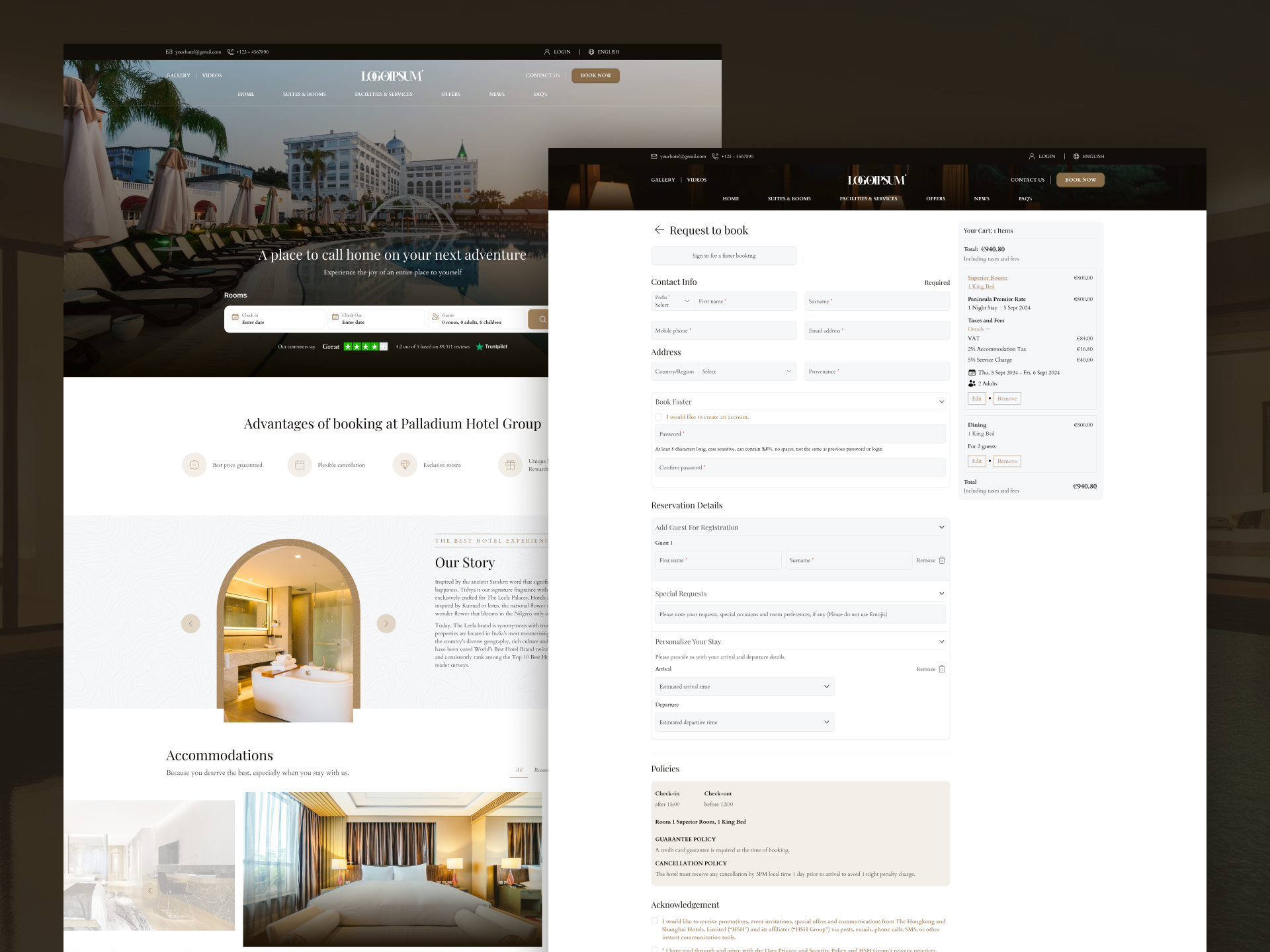 Hotel Website UI UX Design by Md Yasir Arafath on Dribbble