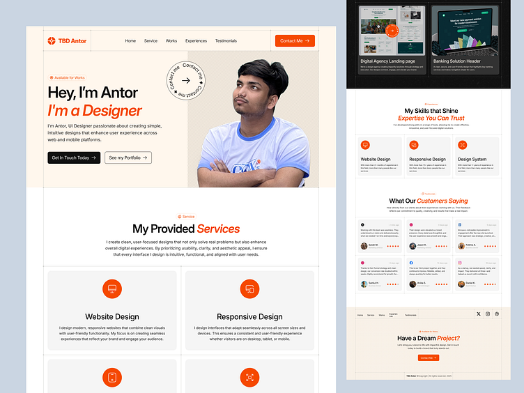 Personal Portfolio Website Design by Antor Das on Dribbble