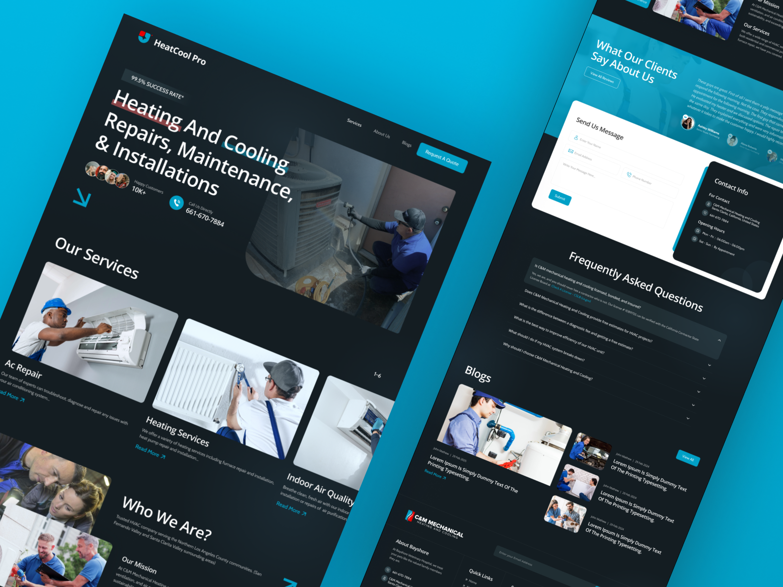 HeatCool Pro – Reliable HVAC Service UI Design by Khambra Creatives on ...