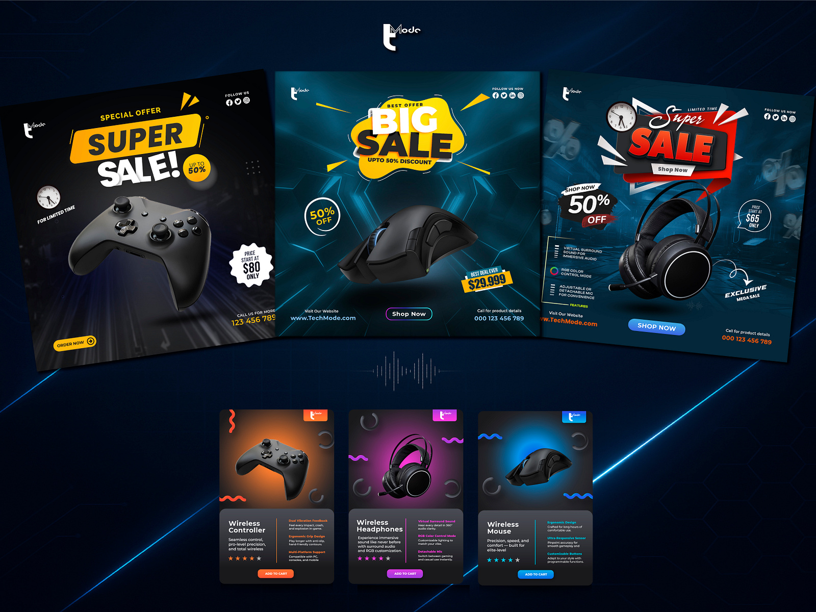 Tech Banners – UI Design for E-commerce Sales Campaign by Tanzeel Aamir ...