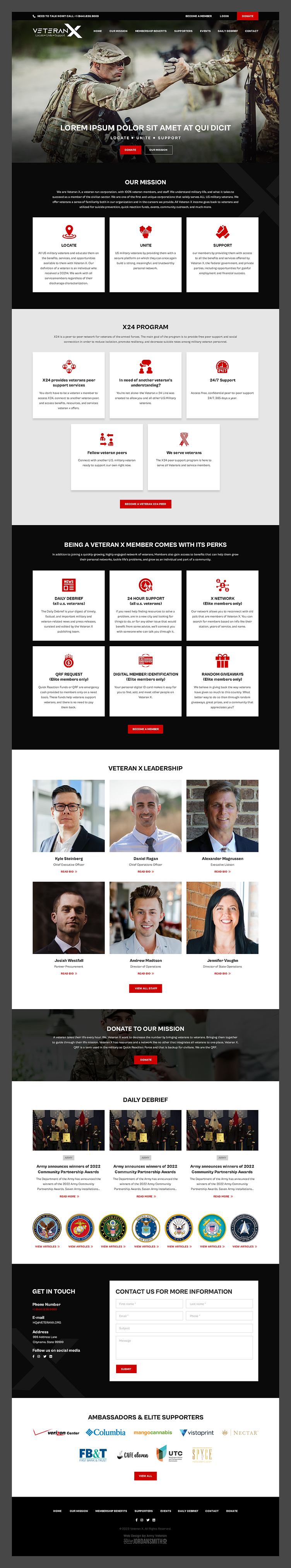 Veteran X // Web Design by Hire Jordan Smith on Dribbble