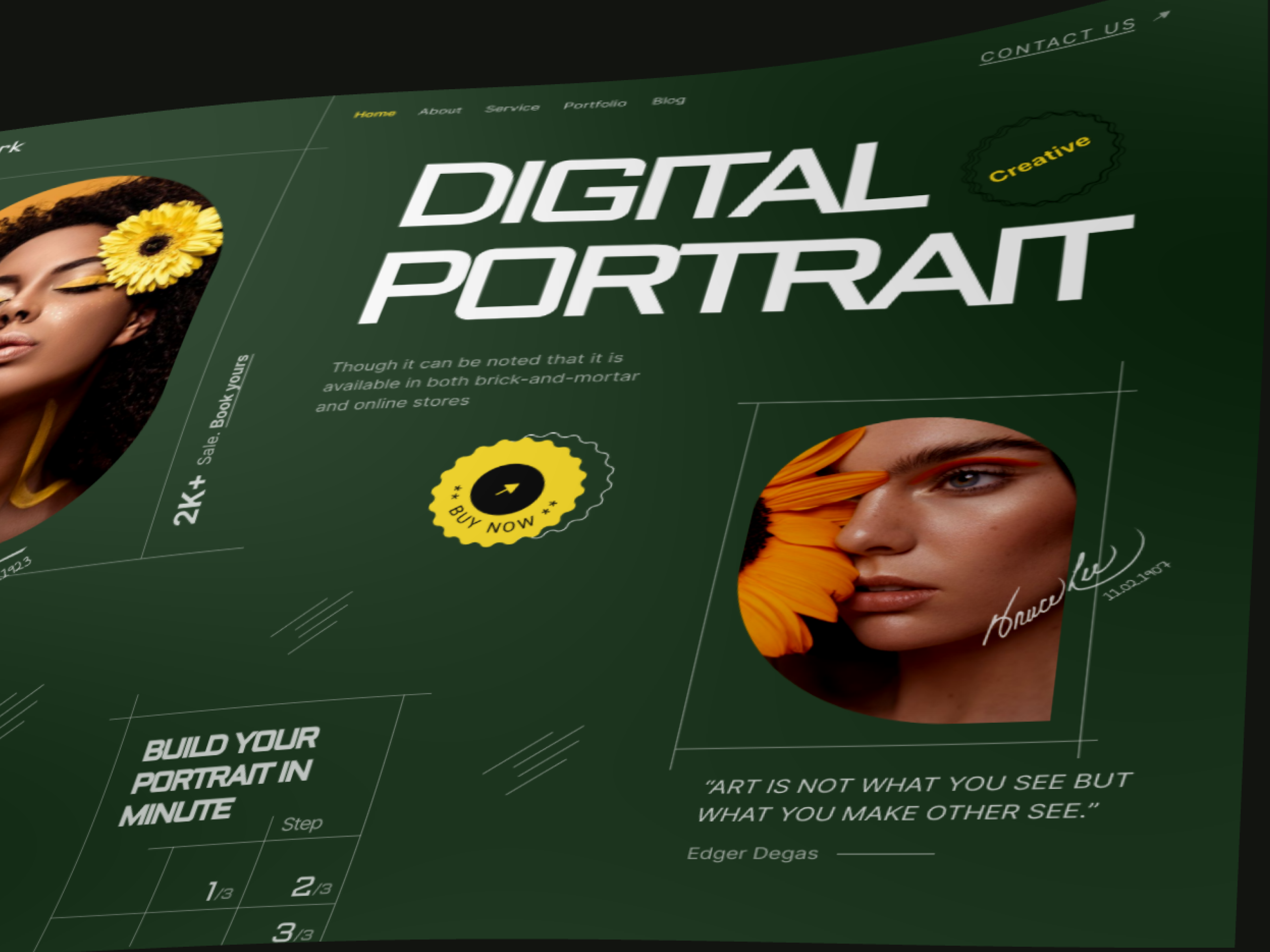 Portrait-making website concept by Sushmita Paul on Dribbble
