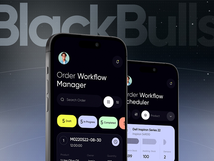 project management mobile application ui design by Black Bulls on Dribbble