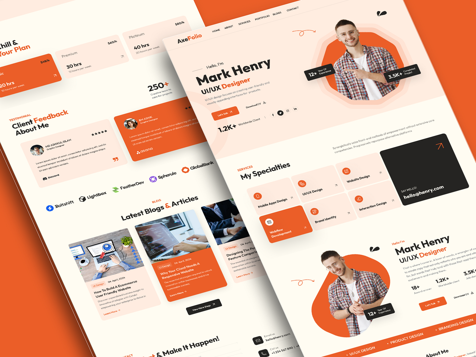 AXEFOLIO – Portfolio Website by Atif Nadeem on Dribbble