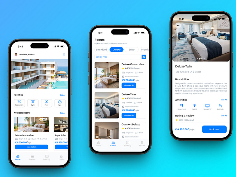 Hotelify - Hotel Room Booking Mobile App by Andika Wiryawan on Dribbble