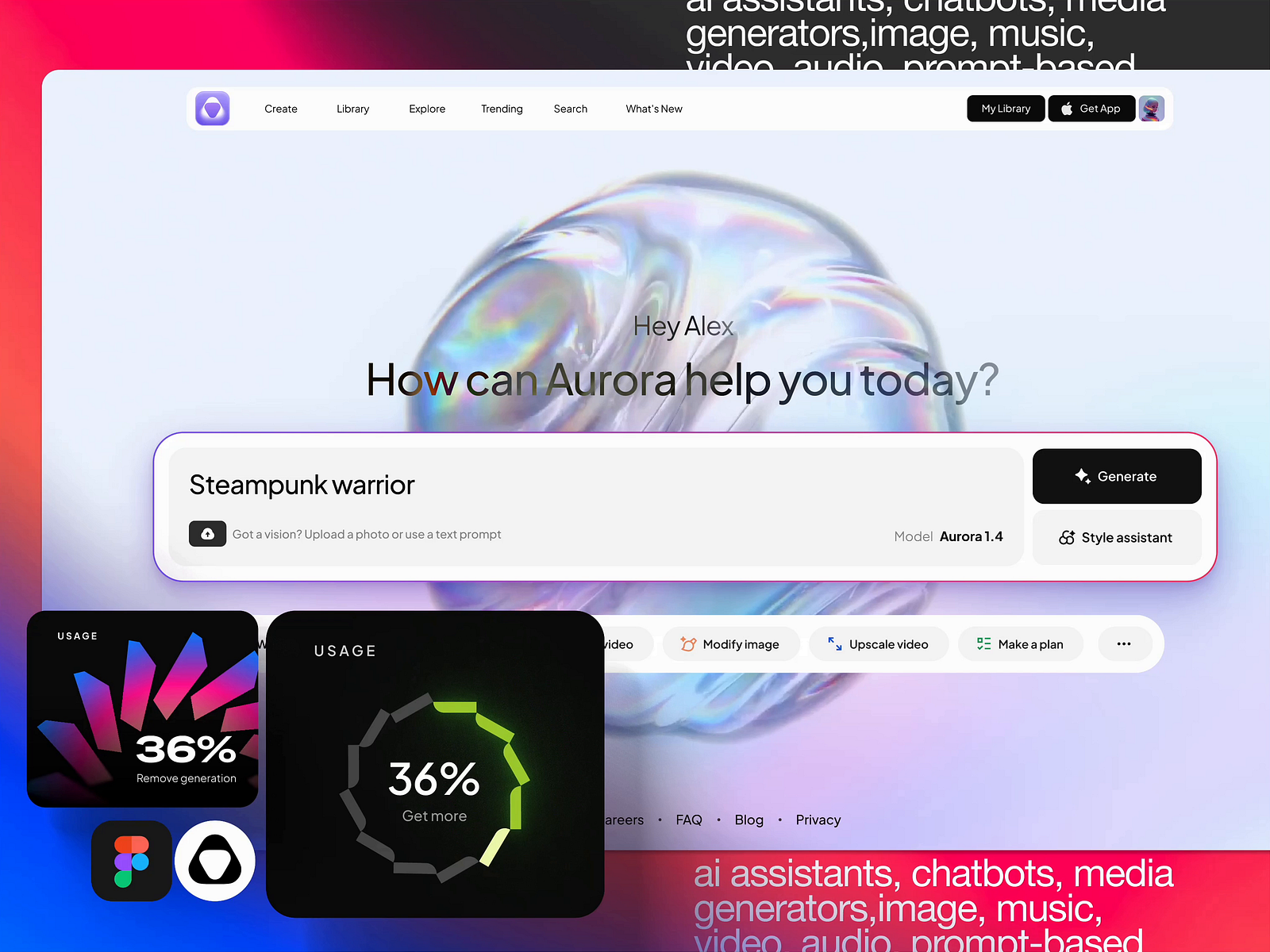 NOCRA UI Kit — Design system for AI products by Alien pixels on Dribbble