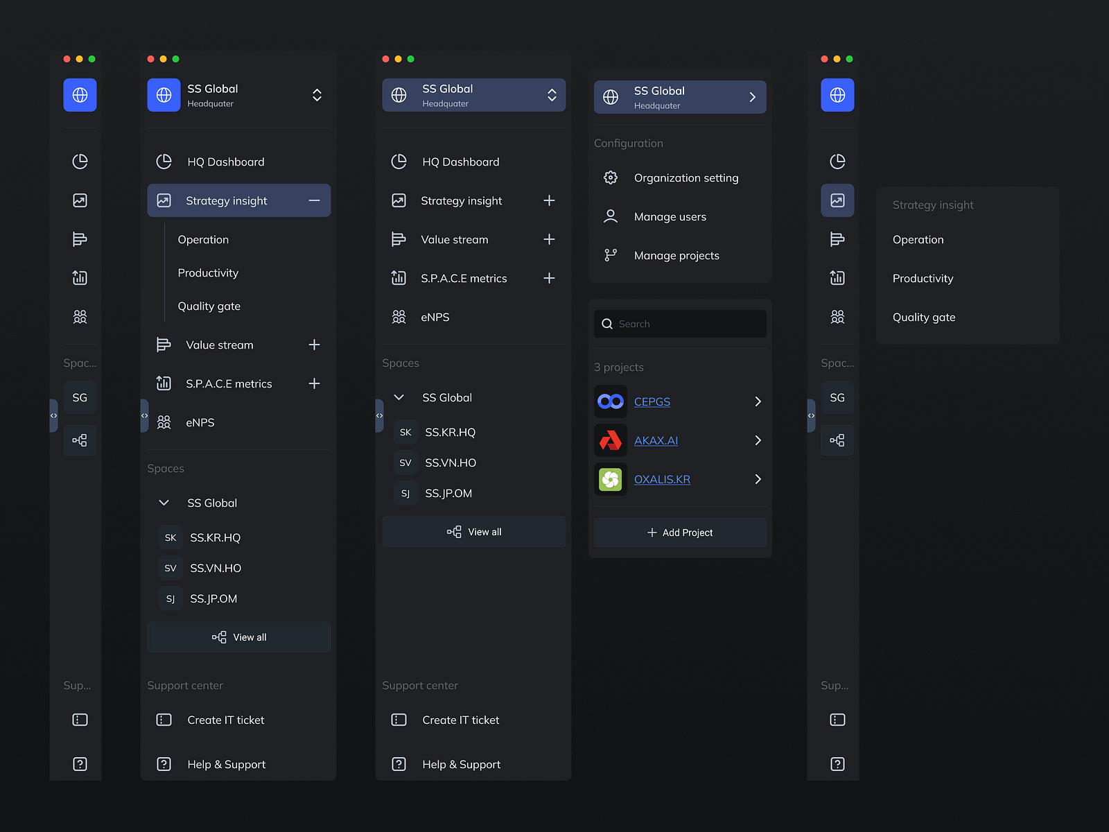 Complex level menu for big corp system by Quyet Le Huy on Dribbble