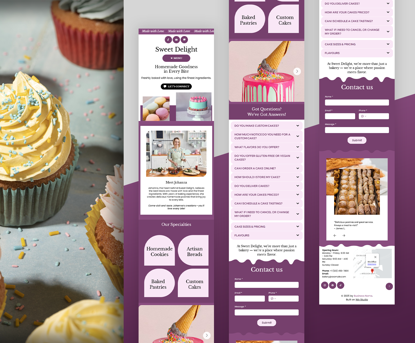 Cake Bakery - Wix Studio Website Template by Kitteeh on Dribbble