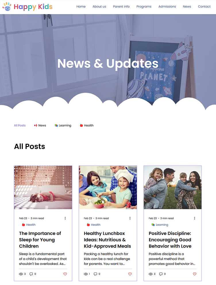 Kids Daycare - Wix Studio Website Template by Kitteeh on Dribbble