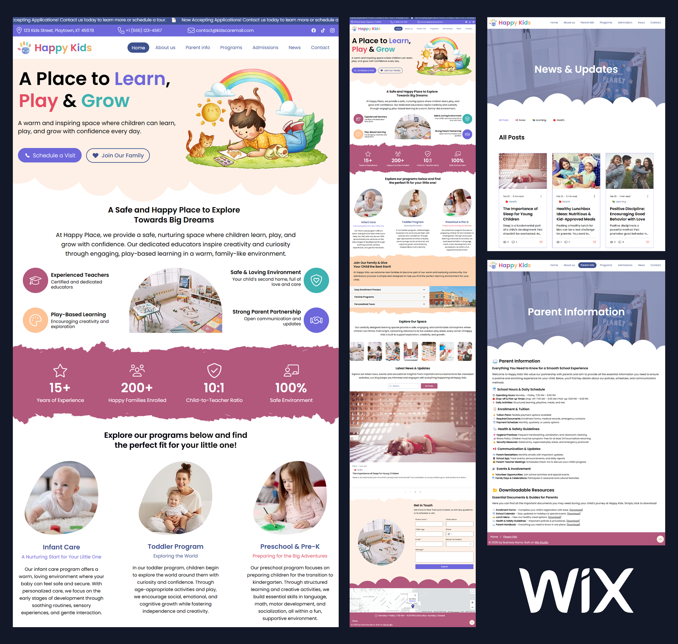 Kids Daycare - Wix Studio Website Template by Kitteeh on Dribbble