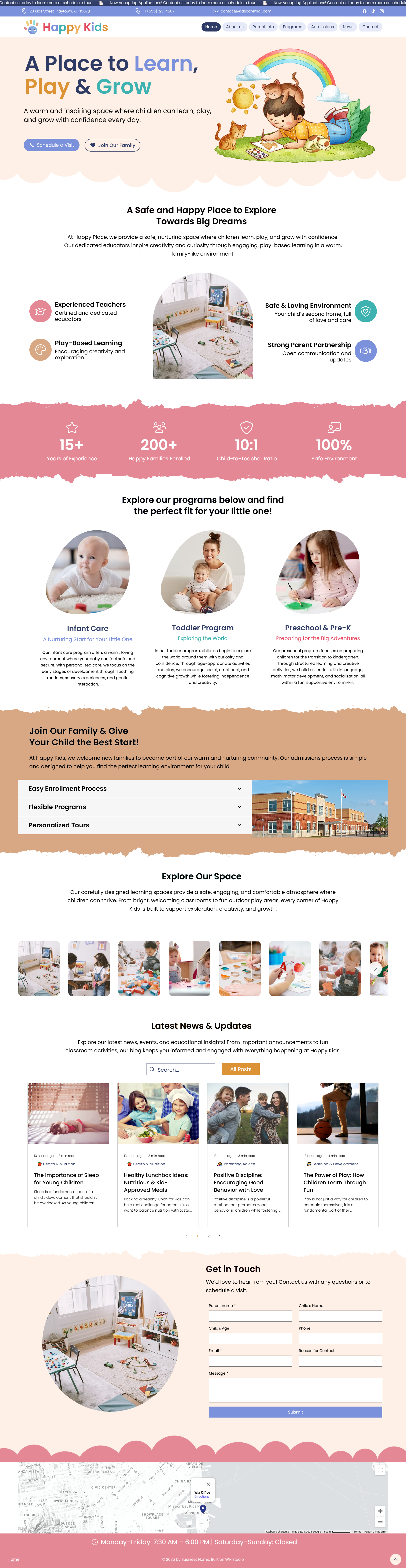 Kids Daycare - Wix Studio Website Template by Kitteeh on Dribbble