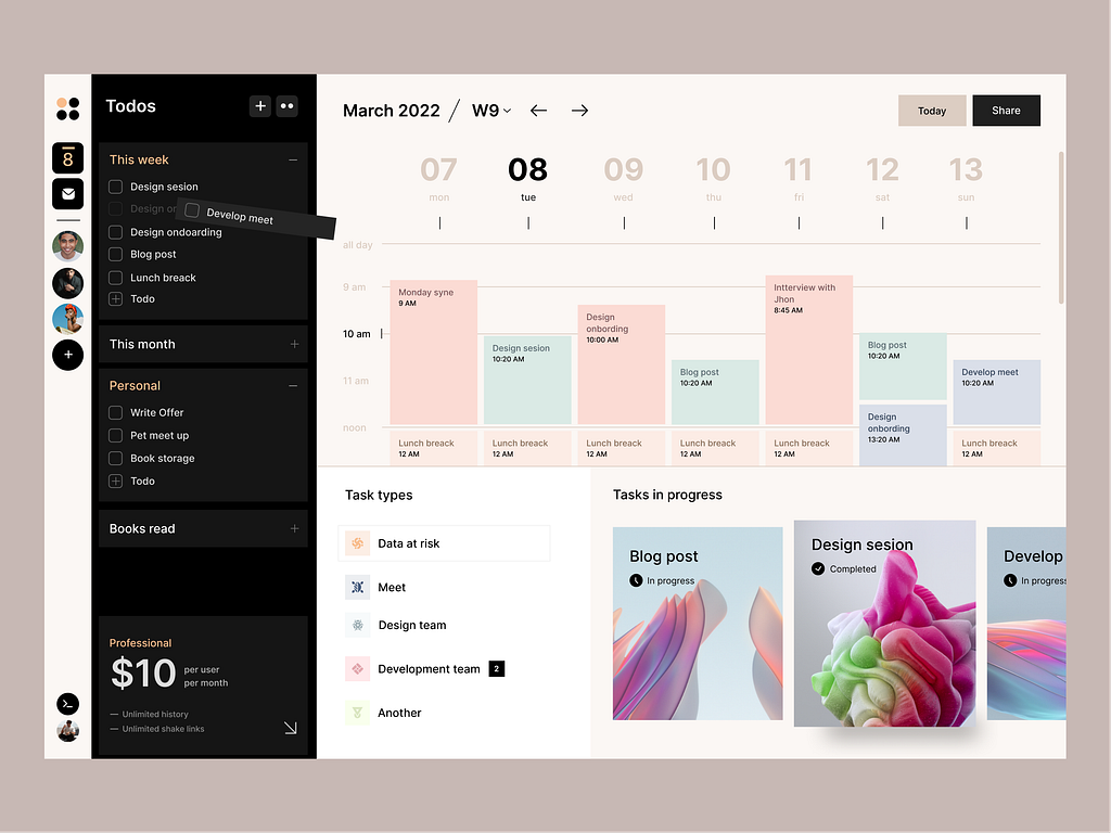 Task Management Dashboard by Awsmd on Dribbble