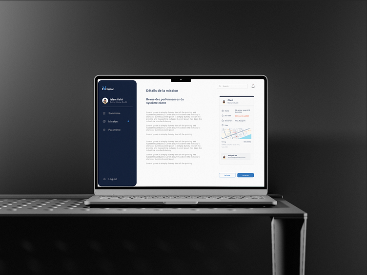 Dashboard de gestion des missions by Islem Gafsi on Dribbble
