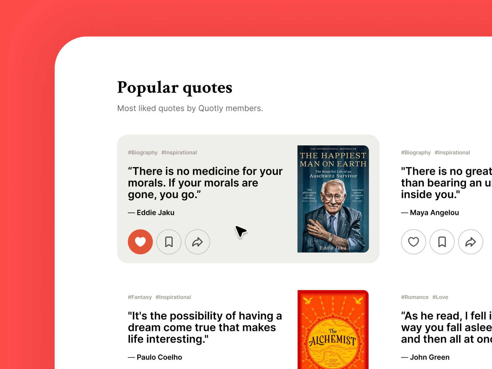 Browse thousands of Quote UI images for design inspiration | Dribbble