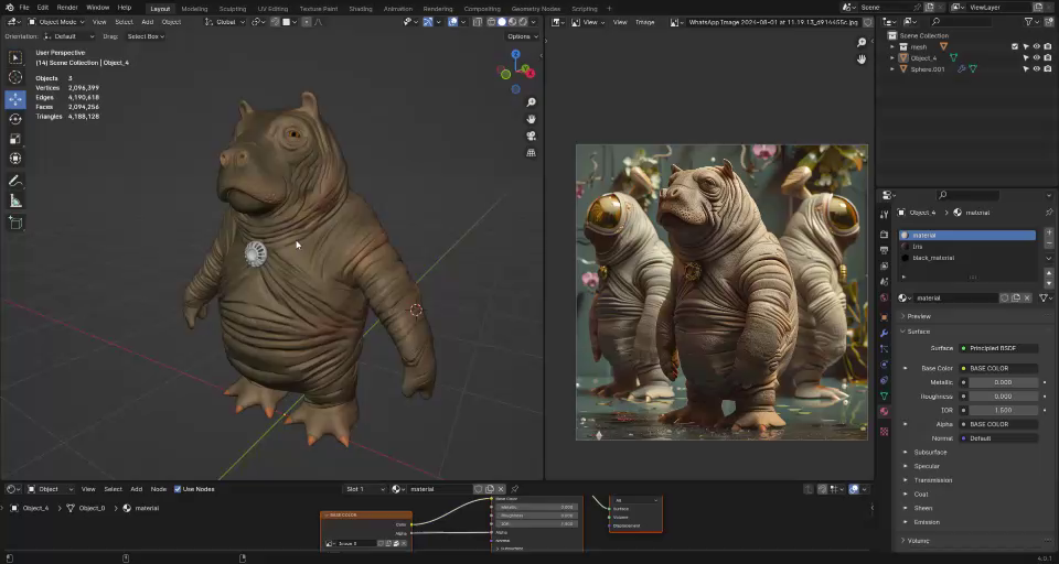 Realistic Hippo model from reference in Blender by A_Kaboli on Dribbble