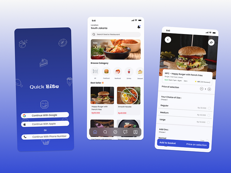 Quick Bite - Delivery Food Mobile App Design - UIUX by Tafan alam on ...