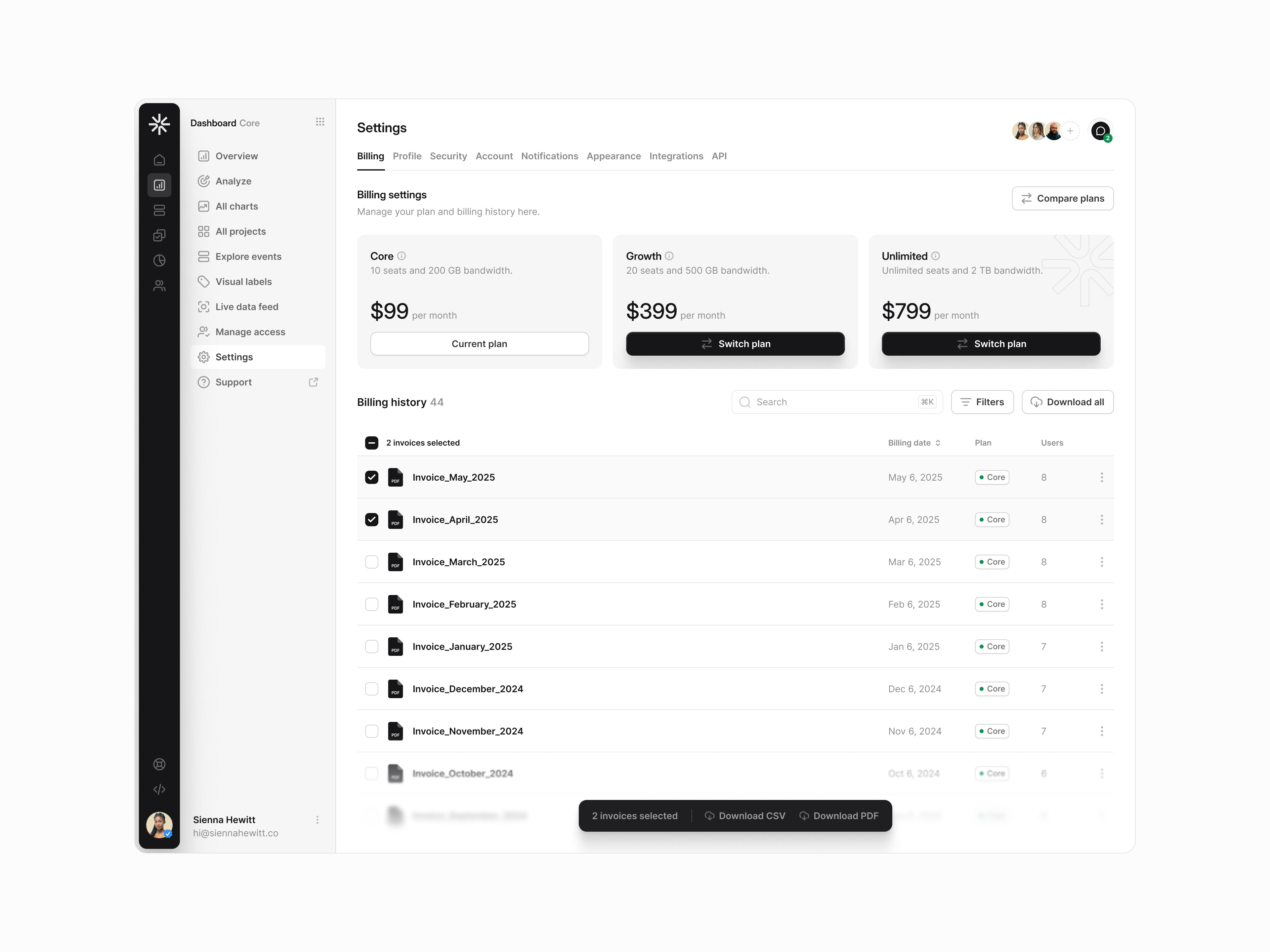 Billing settings — Untitled UI by Jordan Hughes® on Dribbble