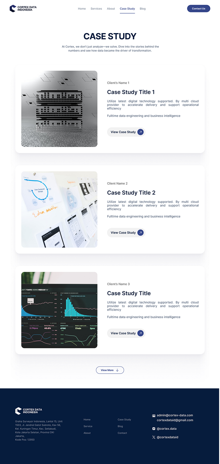 Professional Case Study Page UI Design for Data & Tech Solutions by Elfirayani Melati Sirait on ...