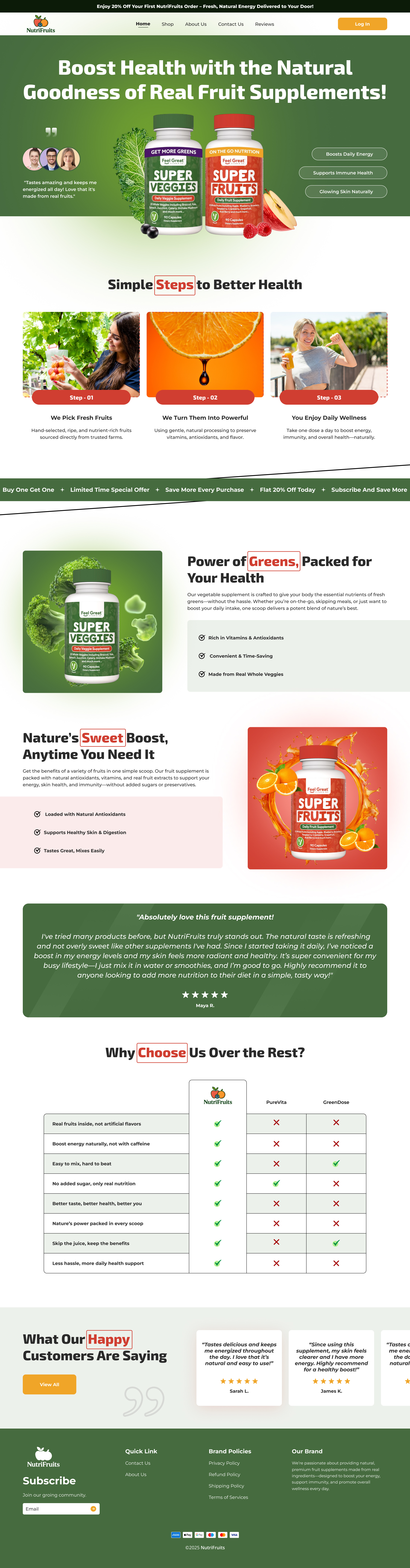 Supplement Landing Page Design by Sumaia Sharmin on Dribbble