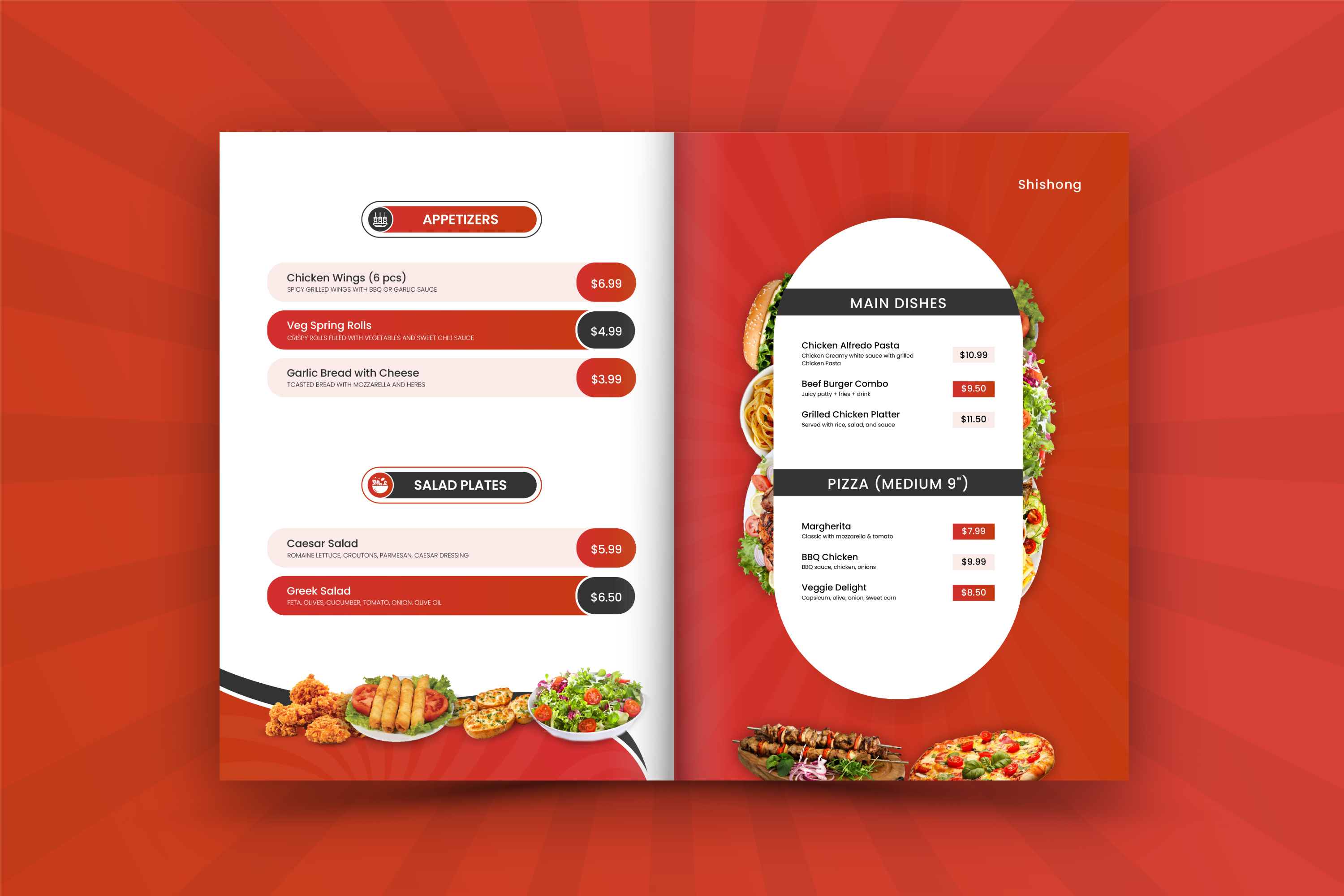 Restaurant food menu design bifold food menu by Md Ehtishum Chowdhury ...
