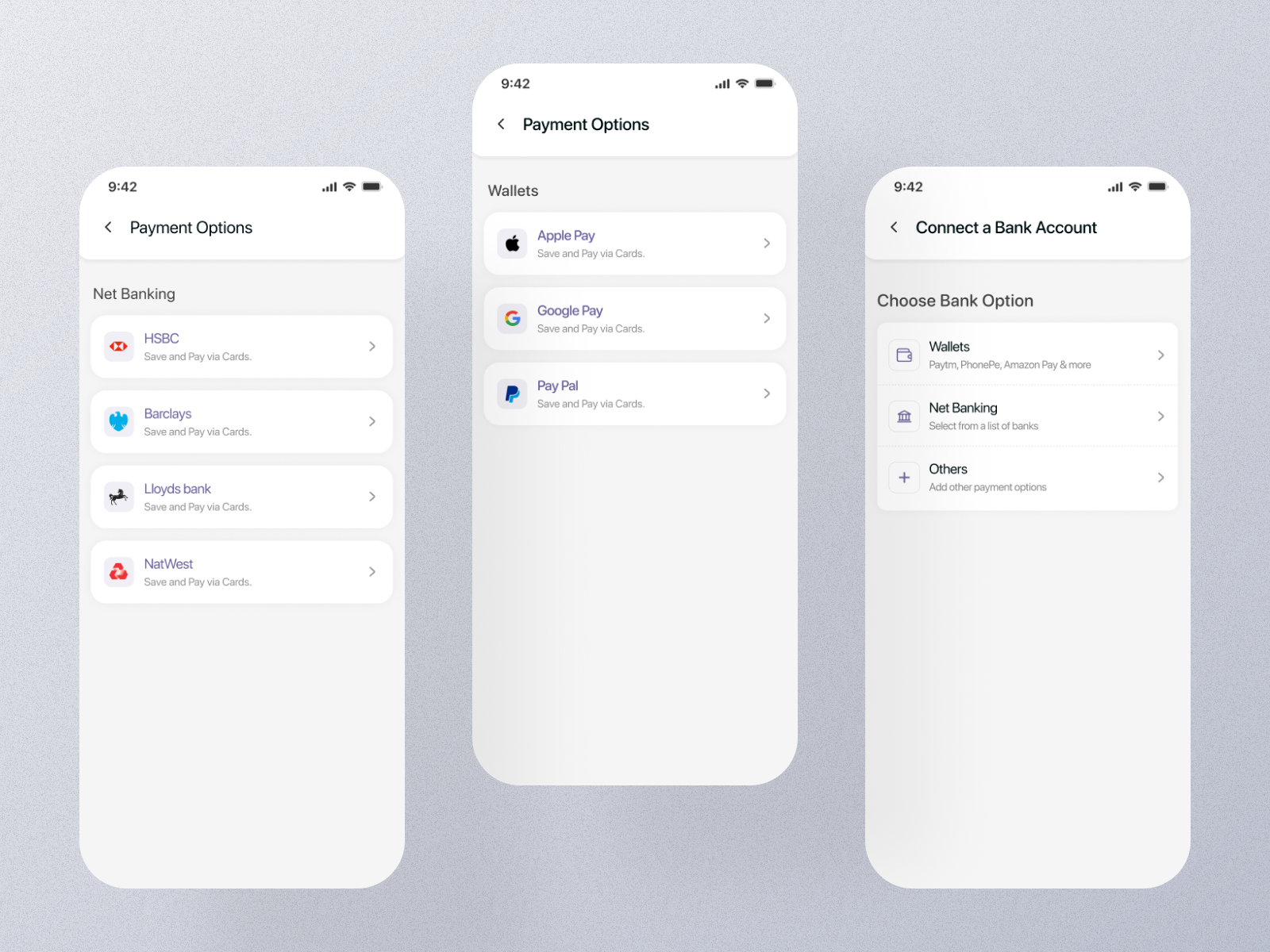 Payment Option Mobile App Ui by UI Ants on Dribbble