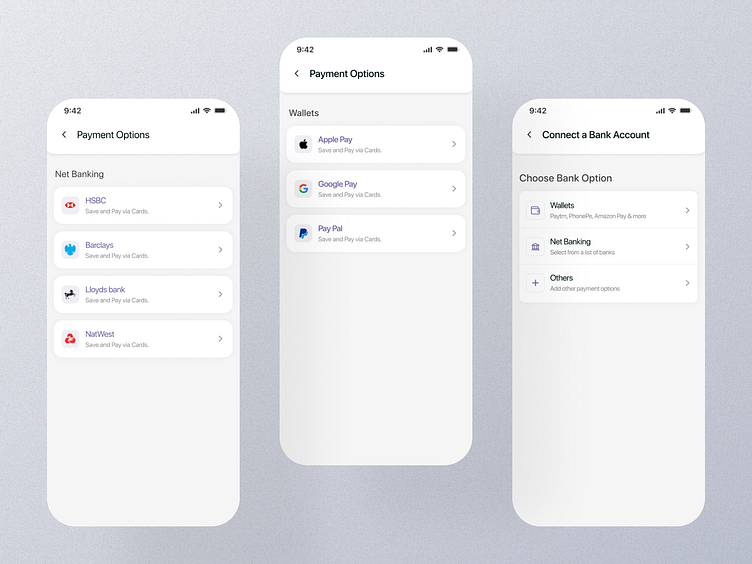 Payment Option Mobile App Ui by UI Ants on Dribbble