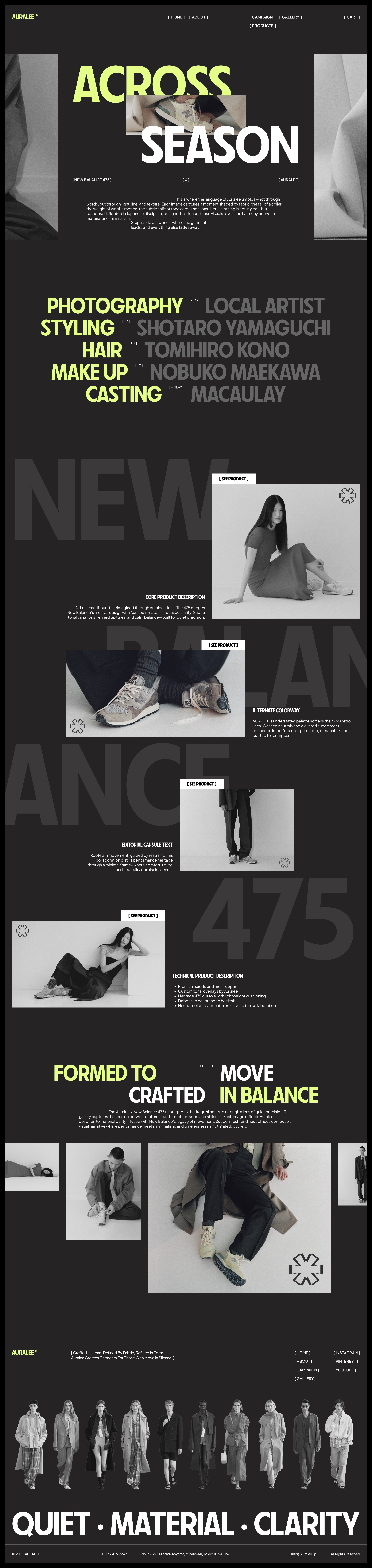Auralee - Fashion Collaboration Campaign Website Design Page by LAIN UI ...