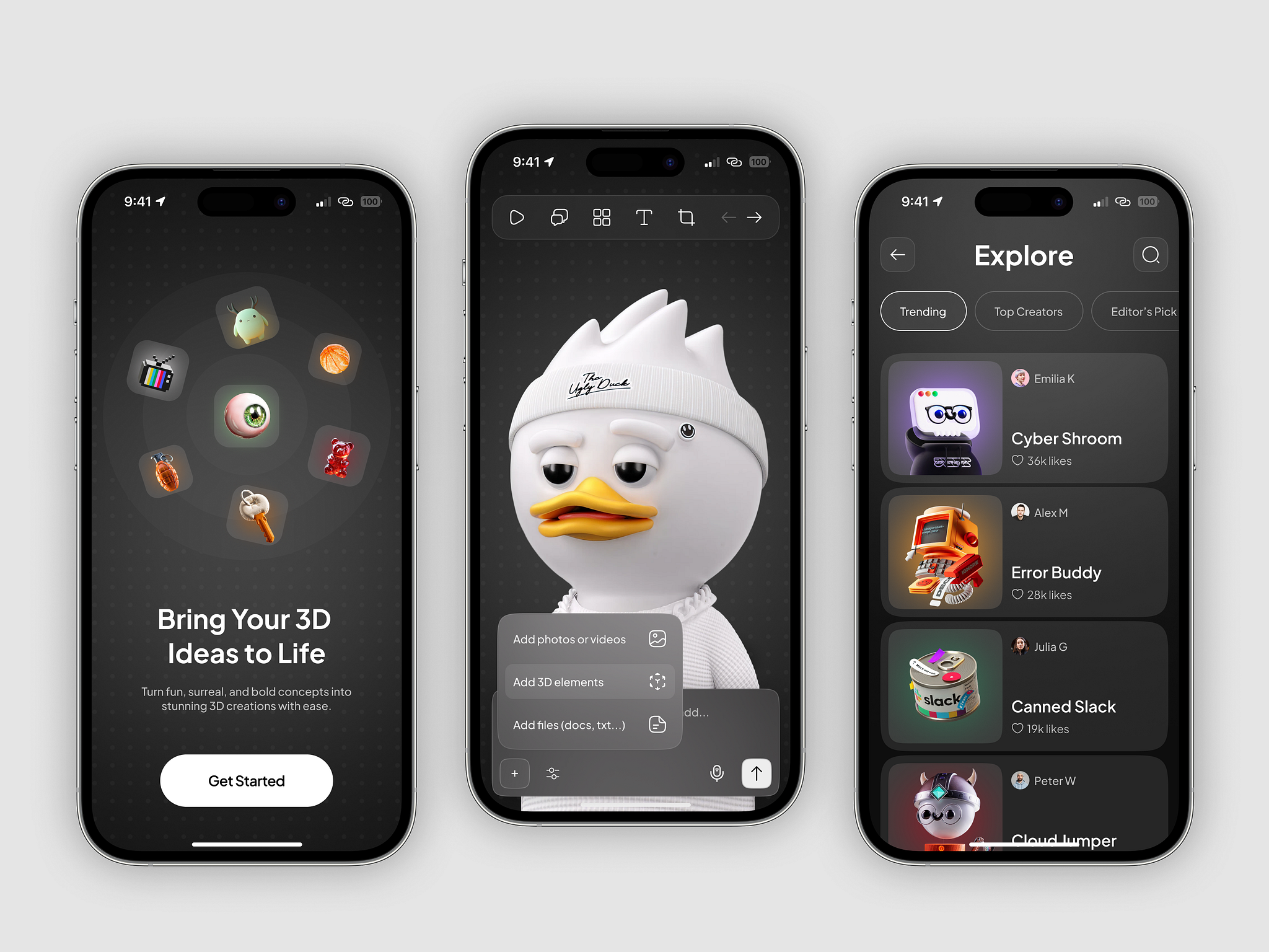 3D Object Builder – Mobile UI by Bato on Dribbble