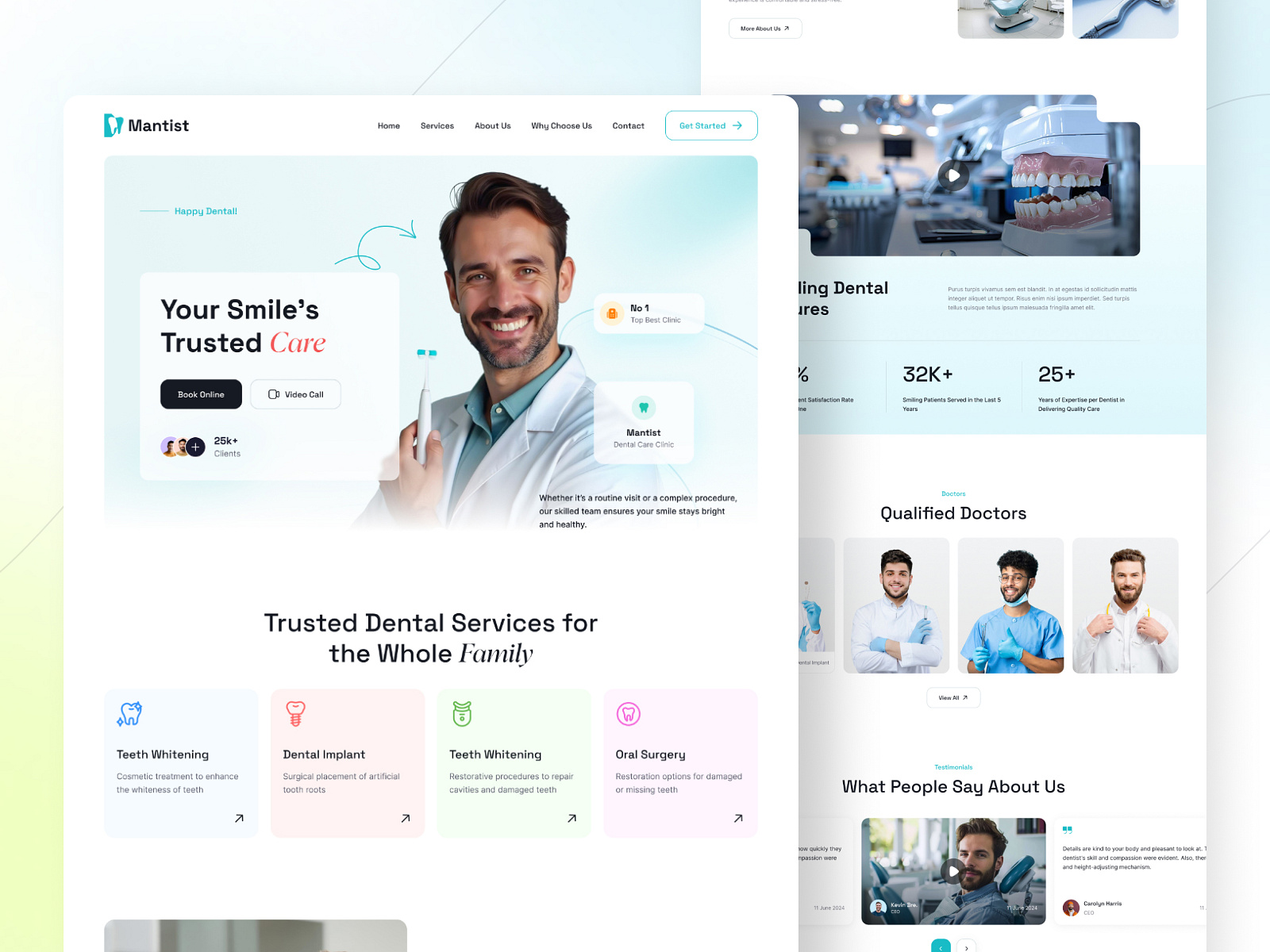 Dentist Website Design - Dental Clinic Web Design by F.I Suhan - UI UX ...