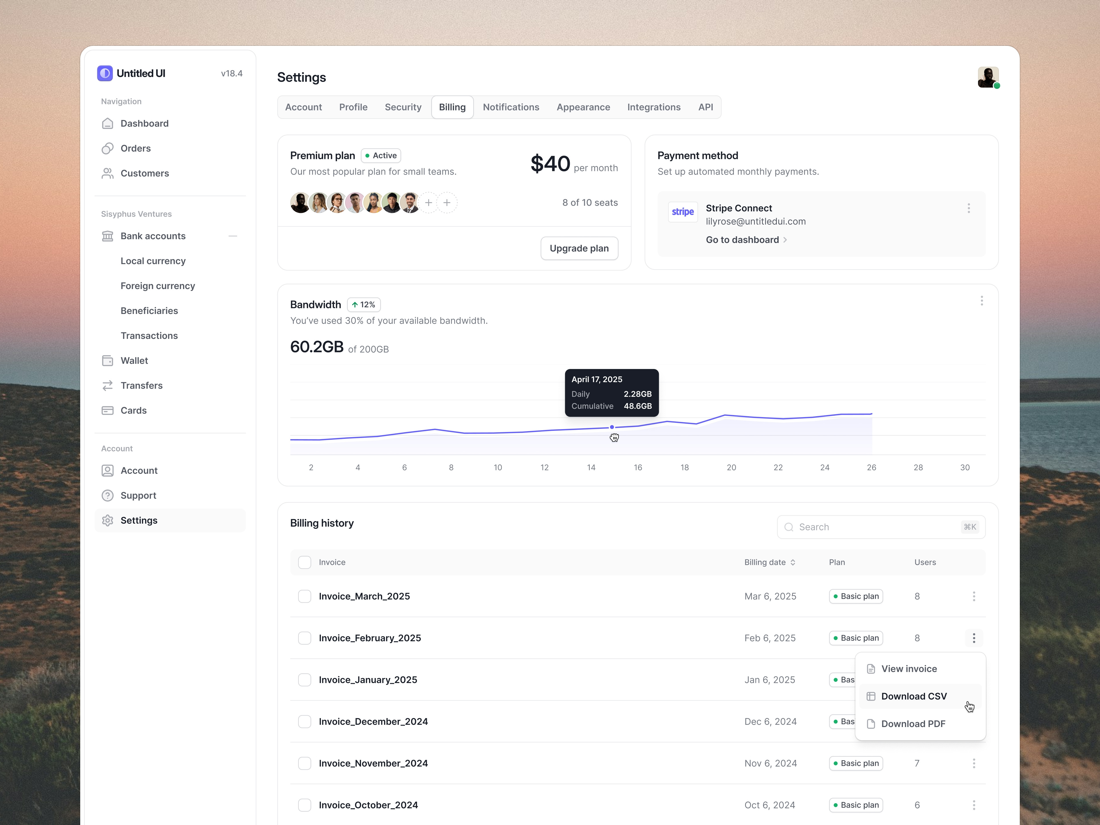 Settings page — Untitled UI by Jordan Hughes® on Dribbble