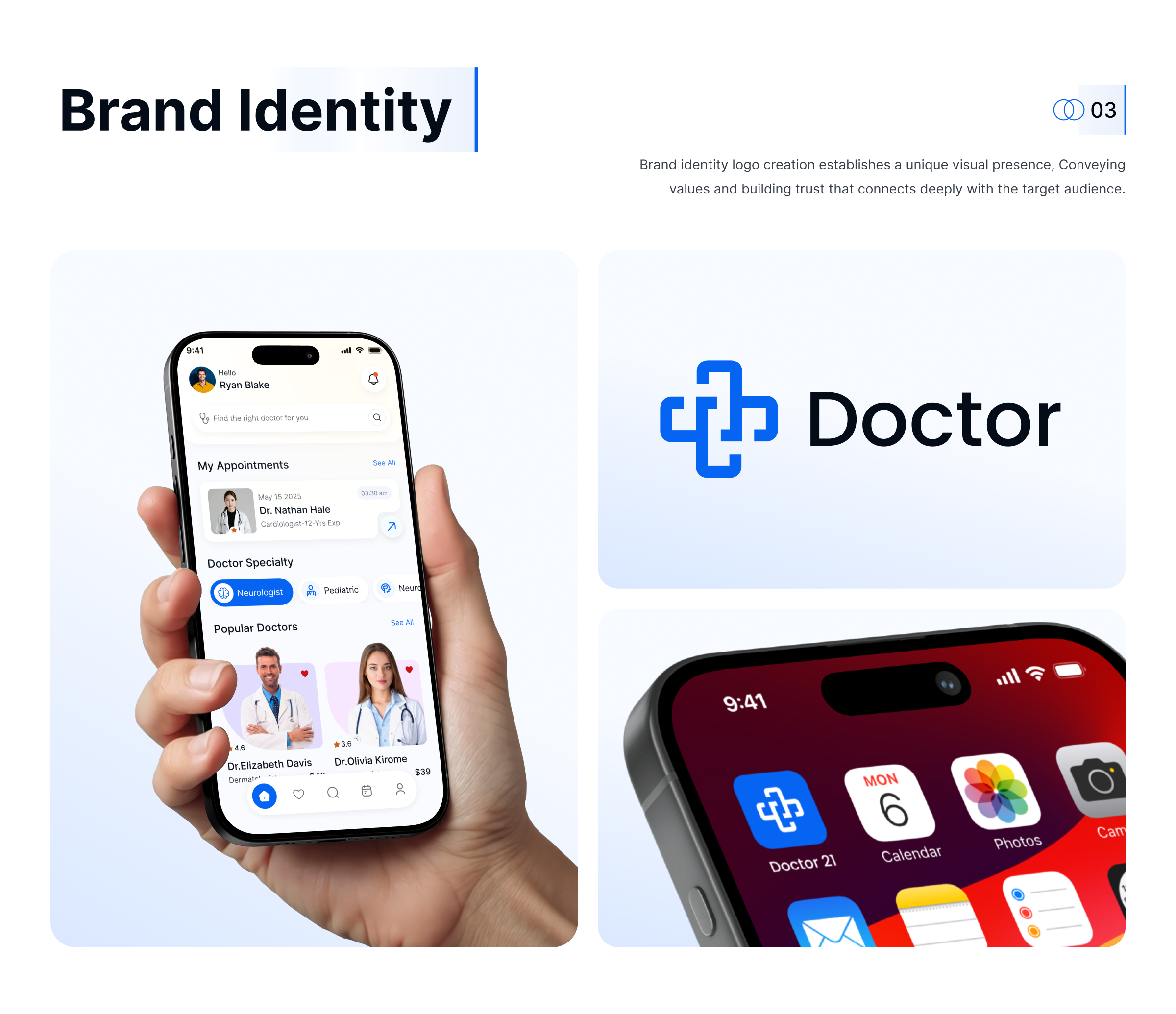 Doctor — Modern Medical Logo & Branding Concept by Blend wrk UI/UX for ...