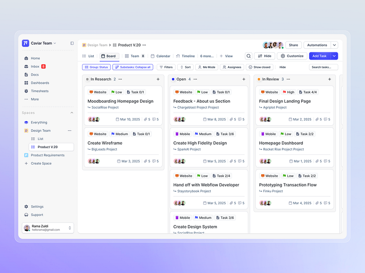 Task Management Dashboard - Kanban View by Product SAAS for Cansaas on ...