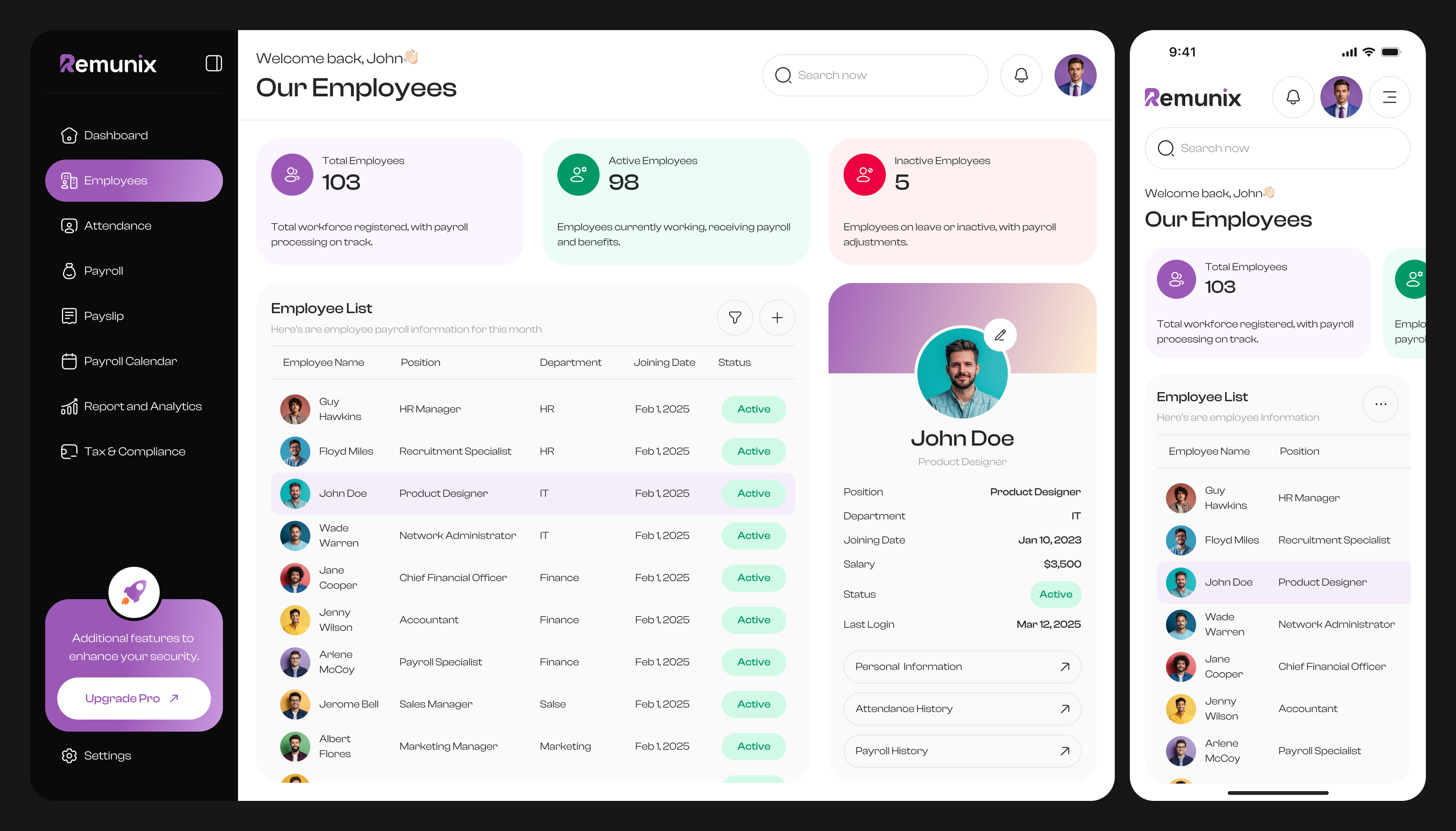 HR Payroll Management Dashboard UI Design by Samsun Nahar | Product ...