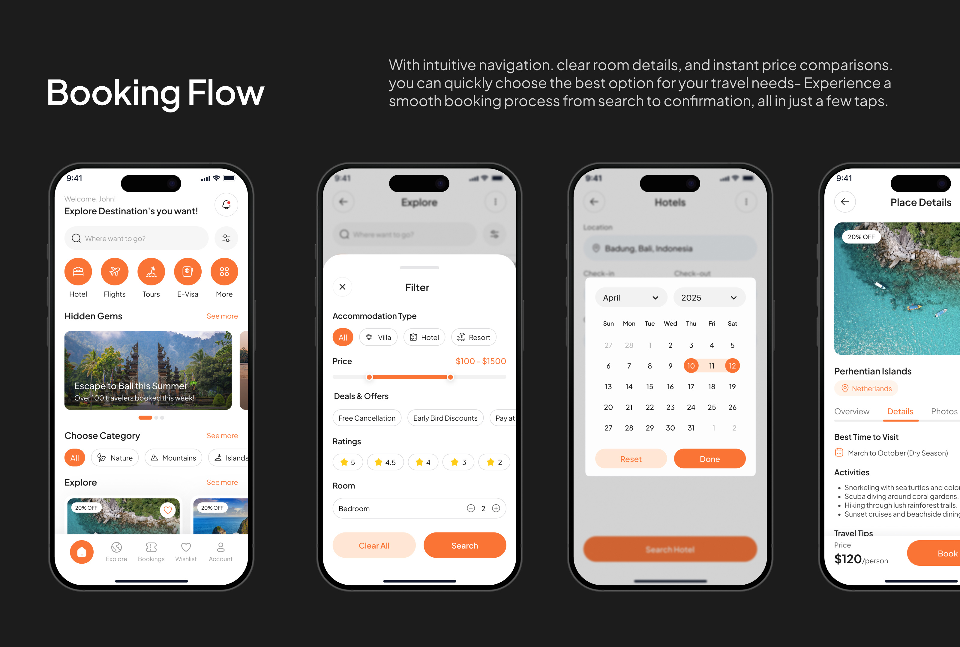 Travel Booking Mobile App UI Design by Habibur Rahman | UI/UX & Brand ...