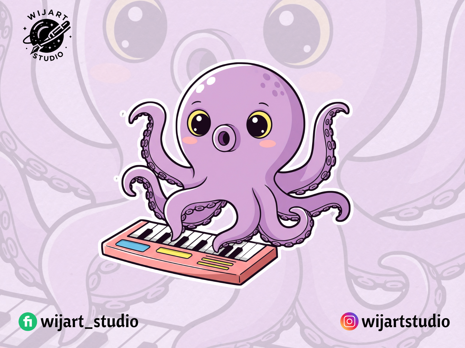 Octo-Jam! – Cute Octopus Playing Synth Keyboard by Wijart Studio on ...