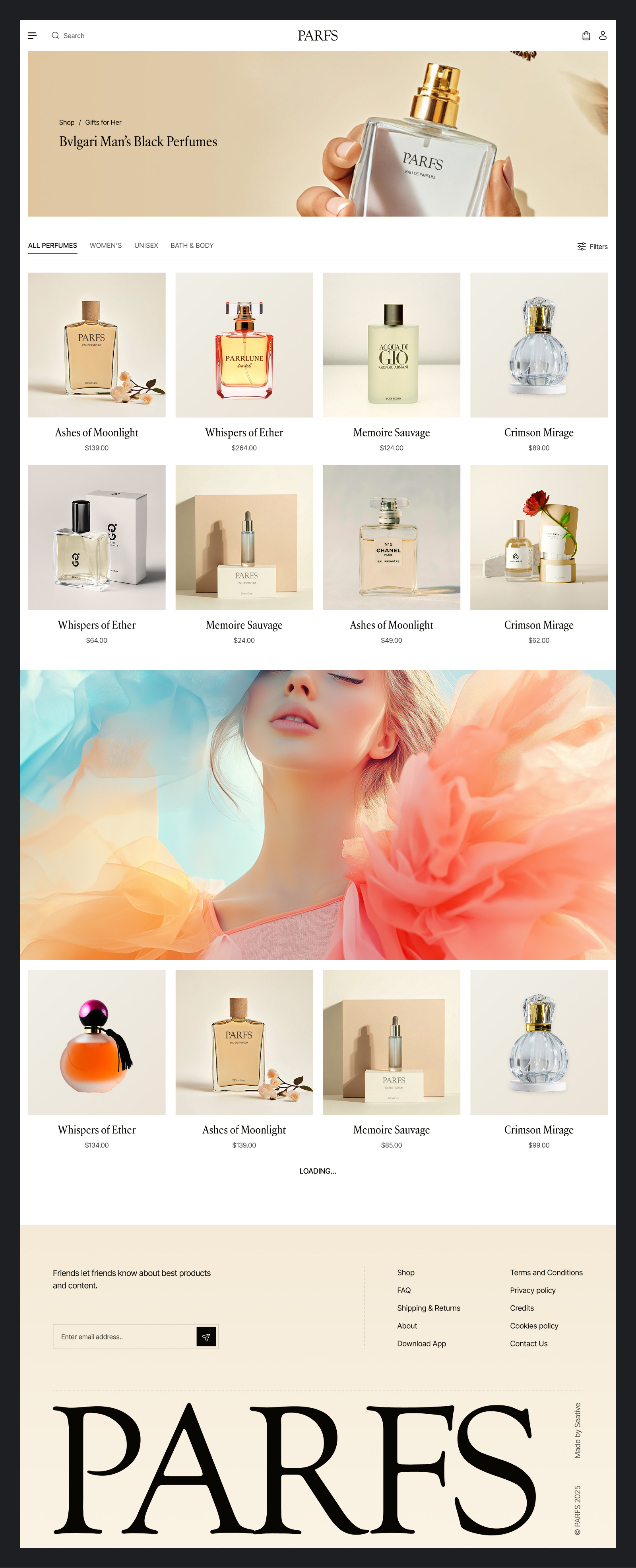 PARFS — eCommerce product page ui ux design by Subash Chandra for Seative Digital on Dribbble