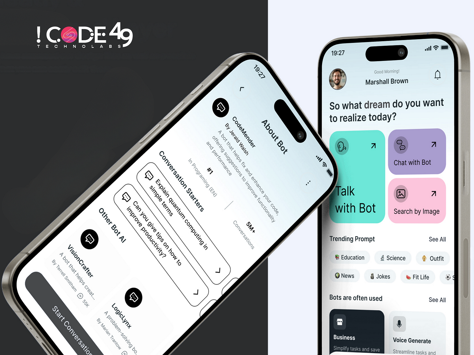 Chatbot App UI Design by ICode49 Technolabs on Dribbble