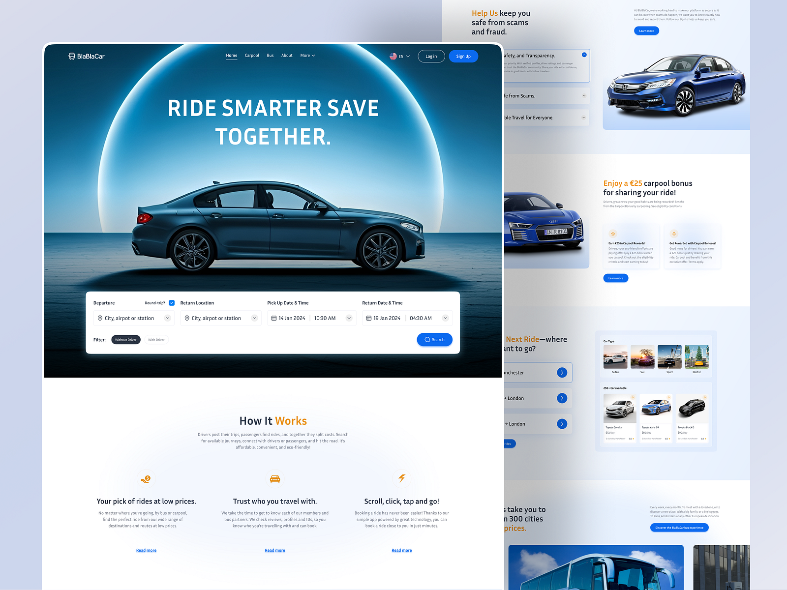 Car Booking Website - UI/UX Design by Shasanko Creations on Dribbble