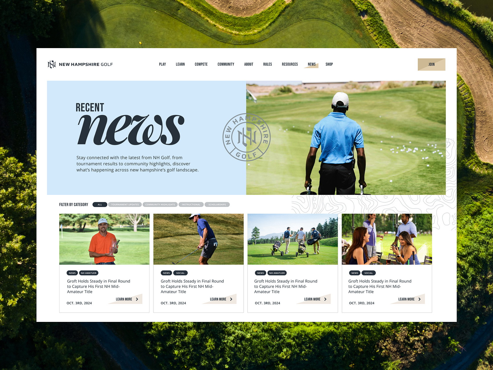NH Golf News Desktop by Cory Andres for Studio ANDRZ on Dribbble